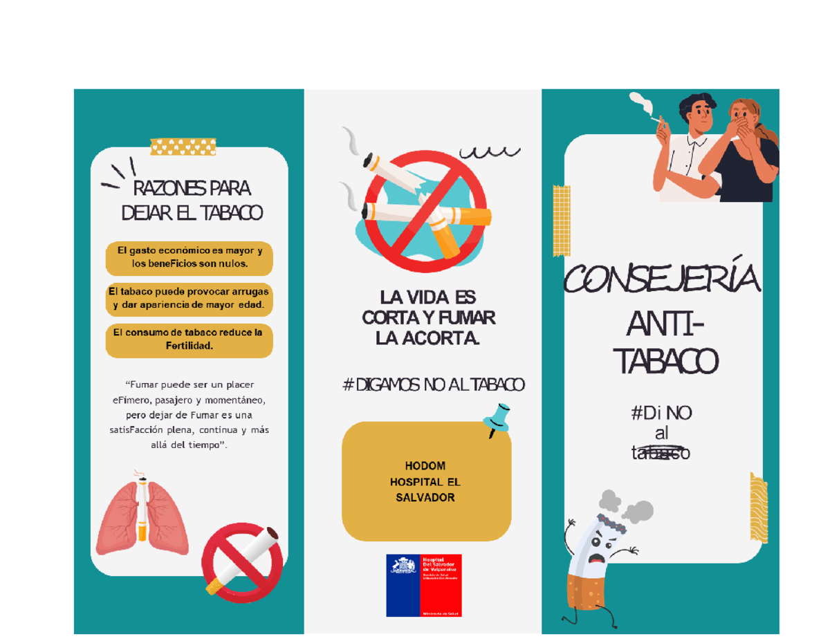 Tabaco-fusionado - Trípticos educativos - RAZONES PARA DEJAR El TABACO ...