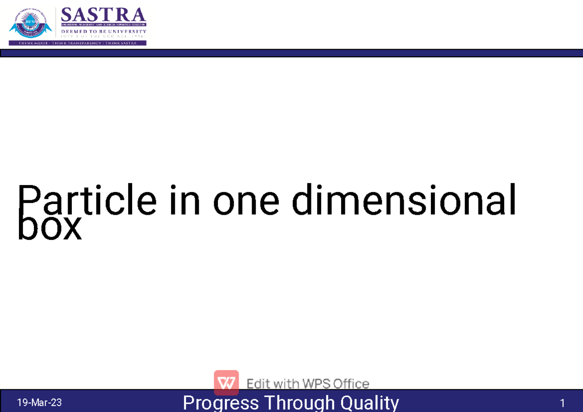 7 Box - engineering physics notes - Particle in one dimensional box 19 ...