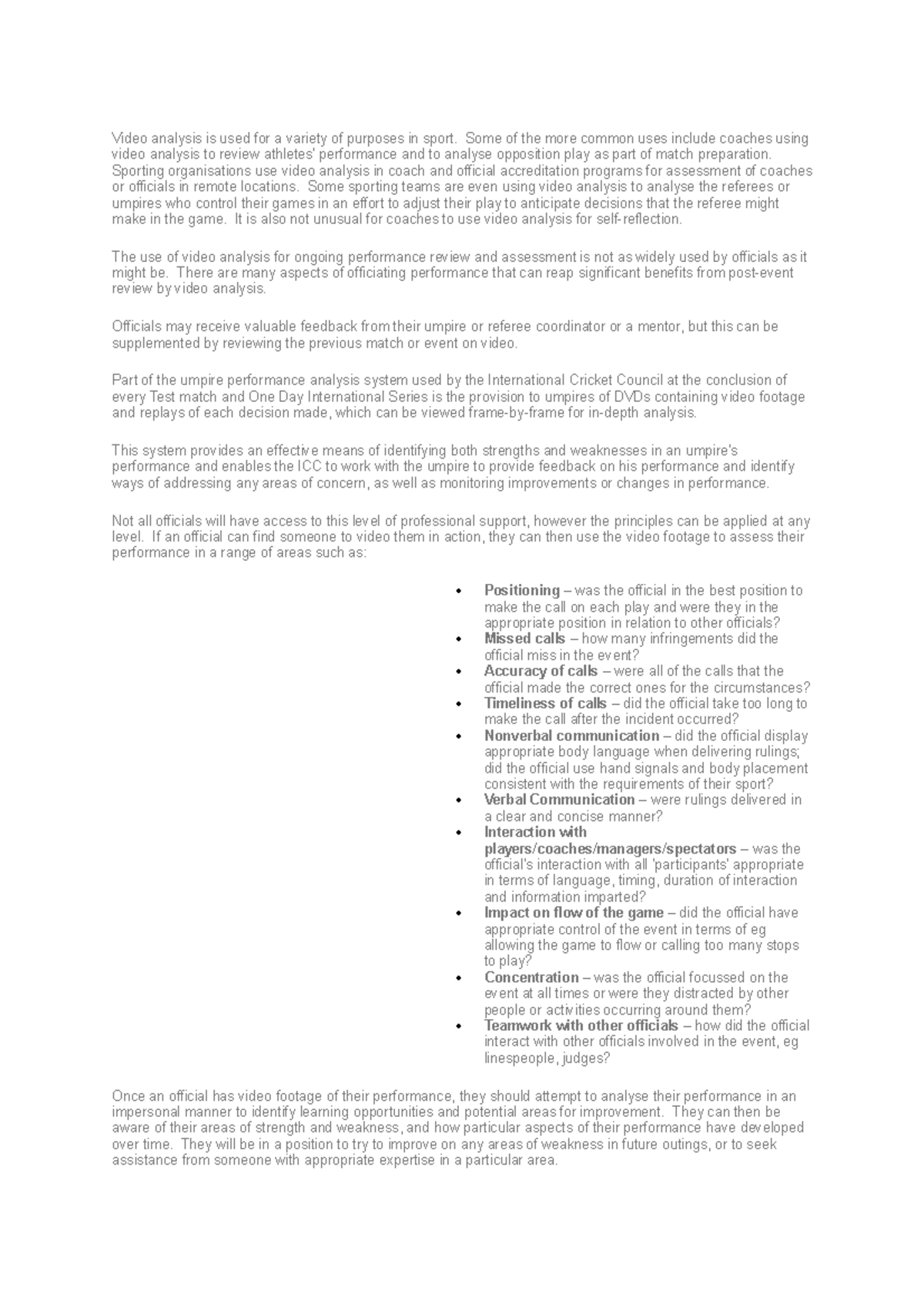 Video Analysis Criteria For Assignment 2 Video Analysis Is Used For A video-analysis-criteria-for-assignment-2-video-analysis-is-used-for-a