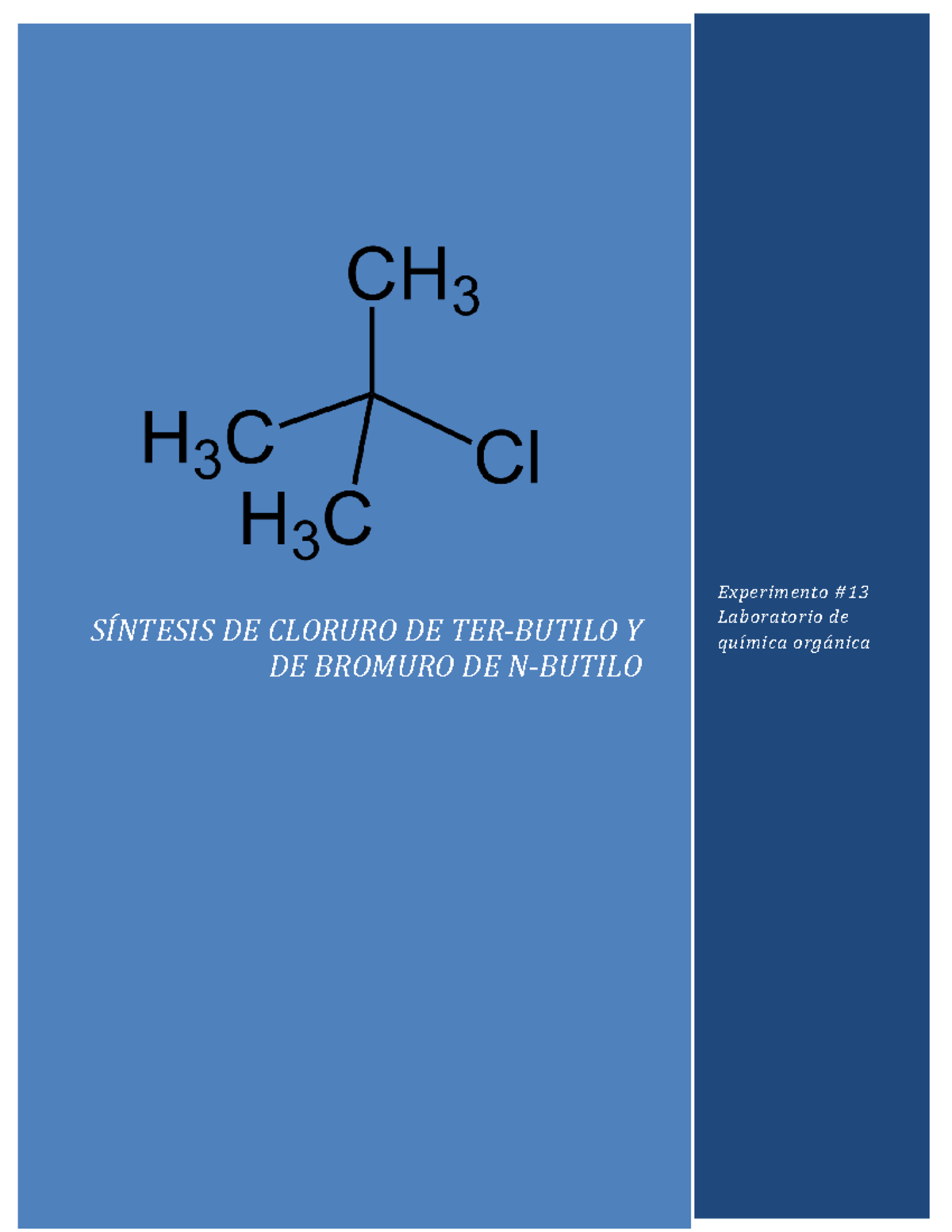 Síntesis DE Cloruro DE TER- Butilo Y DE Bromuro DE N- Butilo - SÍNTESIS ...