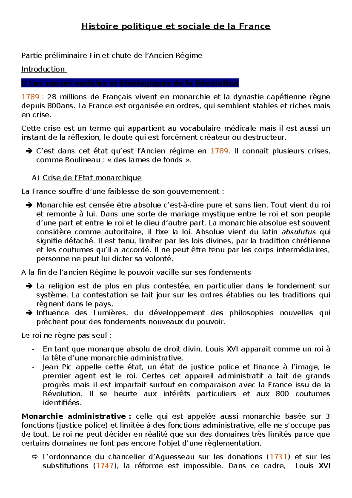 Chapitre 1 Histoire politique et sociale en france - Histoire politique ...