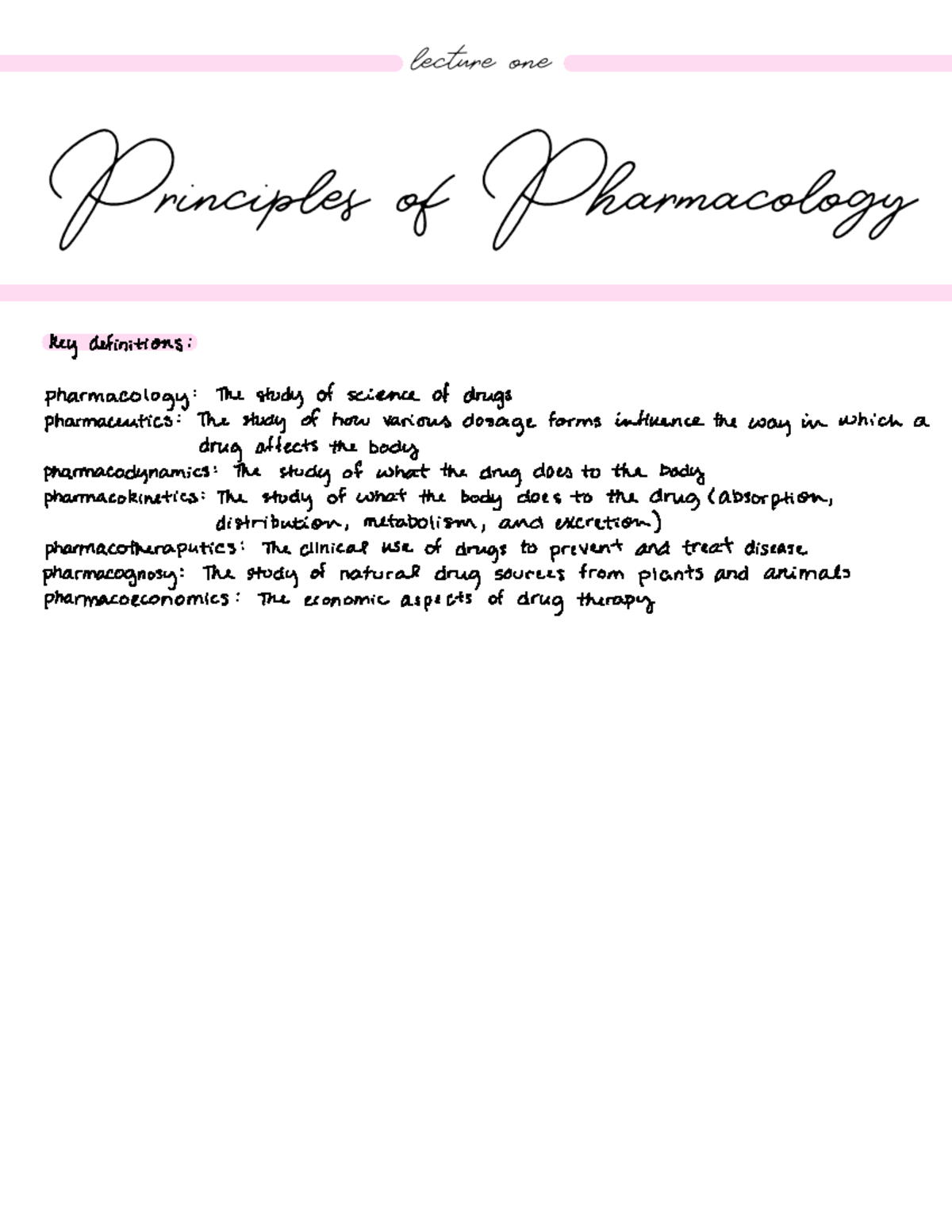 Principles Of Pharm - they ####### definitions : pharmacology : the ...
