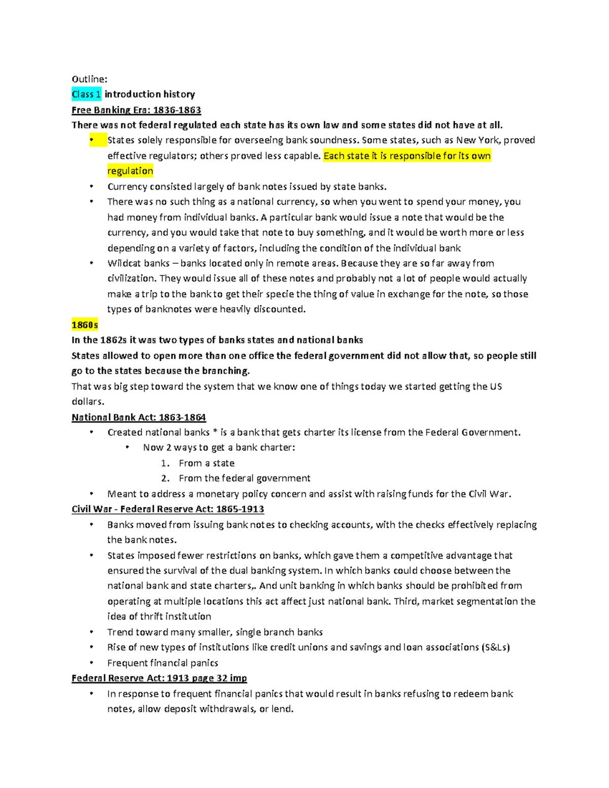 Principles of US Financial Regulation pdf - Outline: Class 1 ...