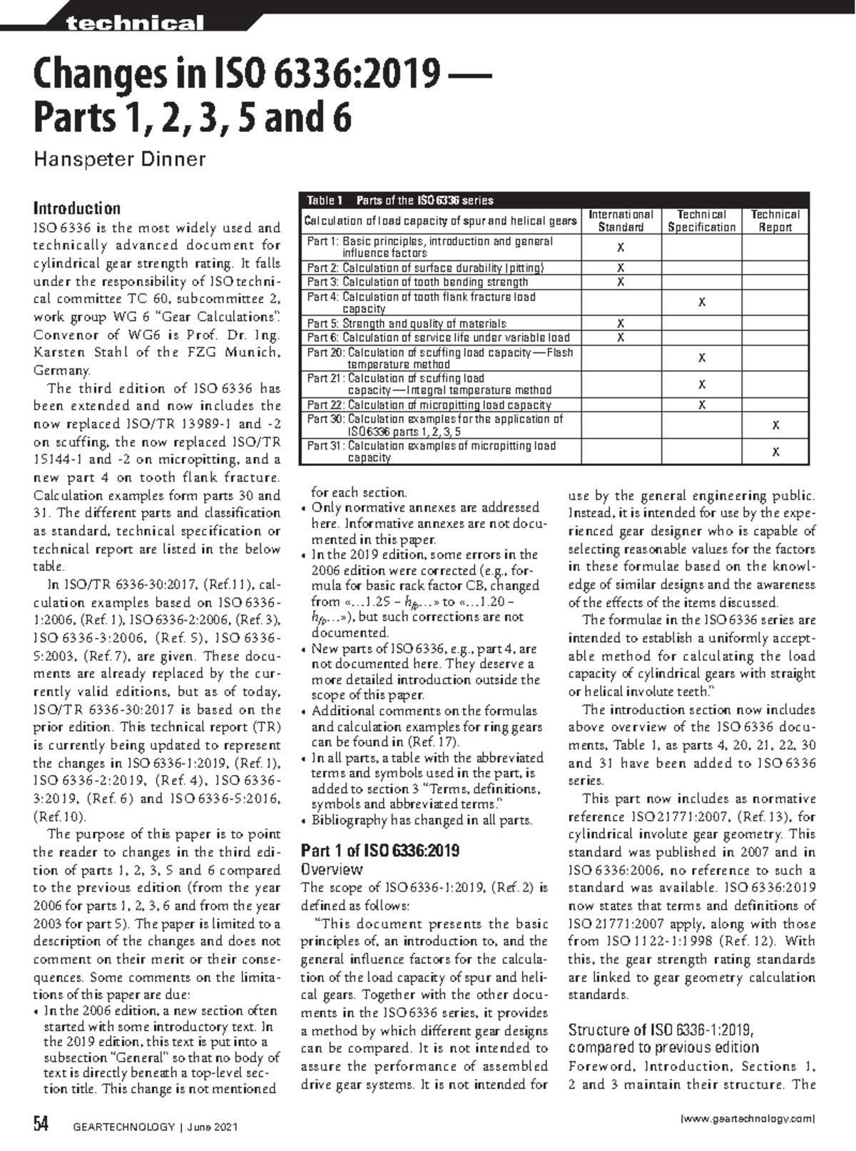 Changes in iso 63362019 parts 1 2 3 5 and 6 - Introduction ISO 6336 is ...