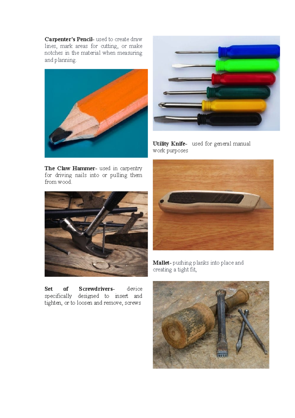 Carpenter 1 - TOOLS - Carpenter’s Pencil- used to create draw lines ...