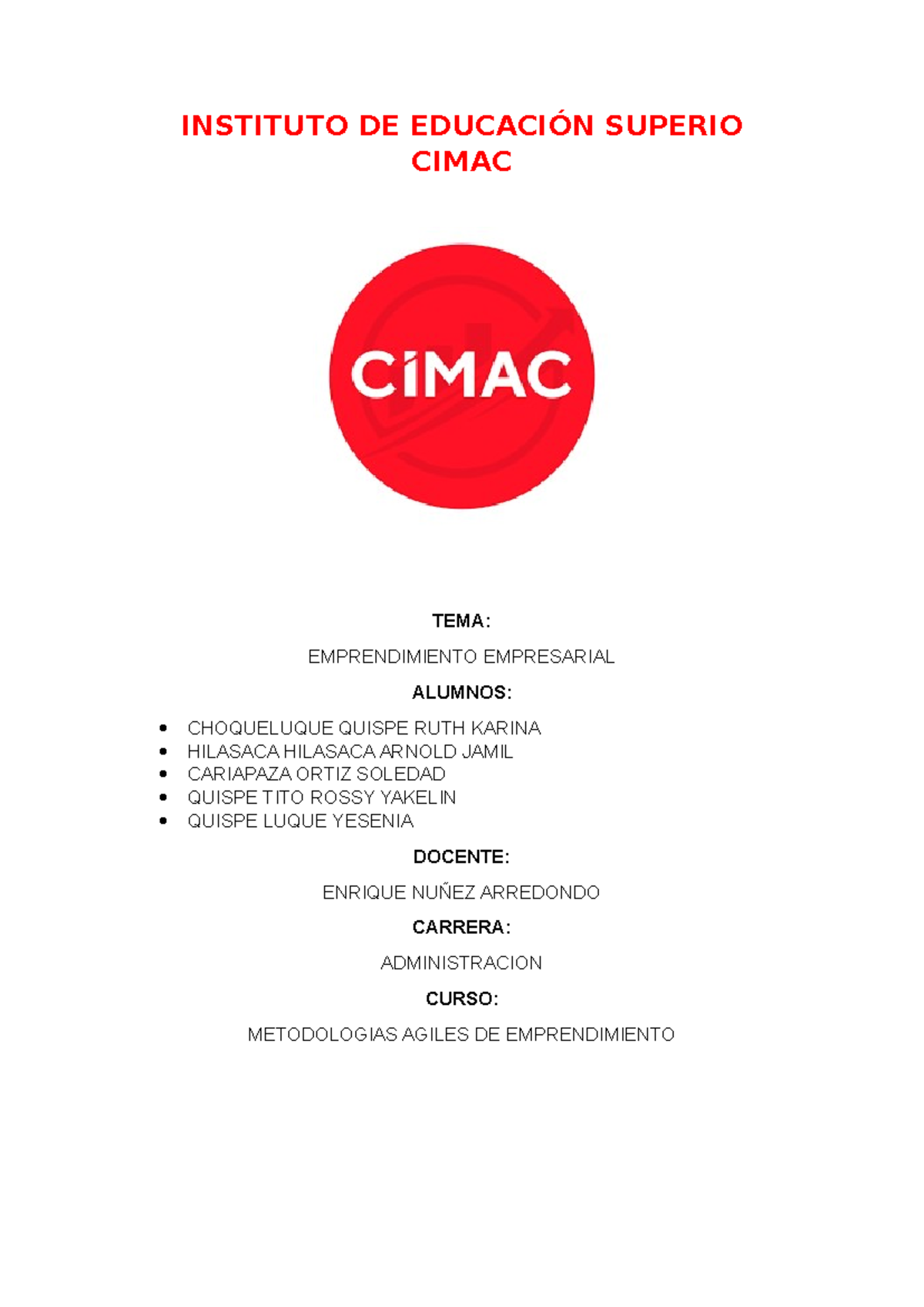 Cimac CARA - cima - Comportamiento del Consumidor - INSTITUTO DE ...