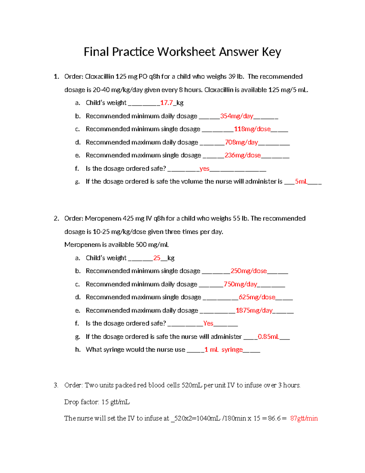 Final Practice Work Sheet Answer Key - Final Practice Worksheet Answer ...