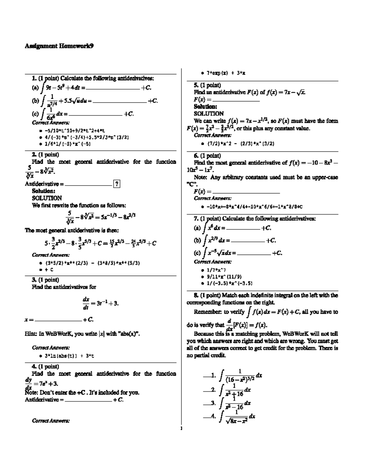 Maths HW 9 - CALC 1 Assignment 9 - MATH 1451 - Studocu