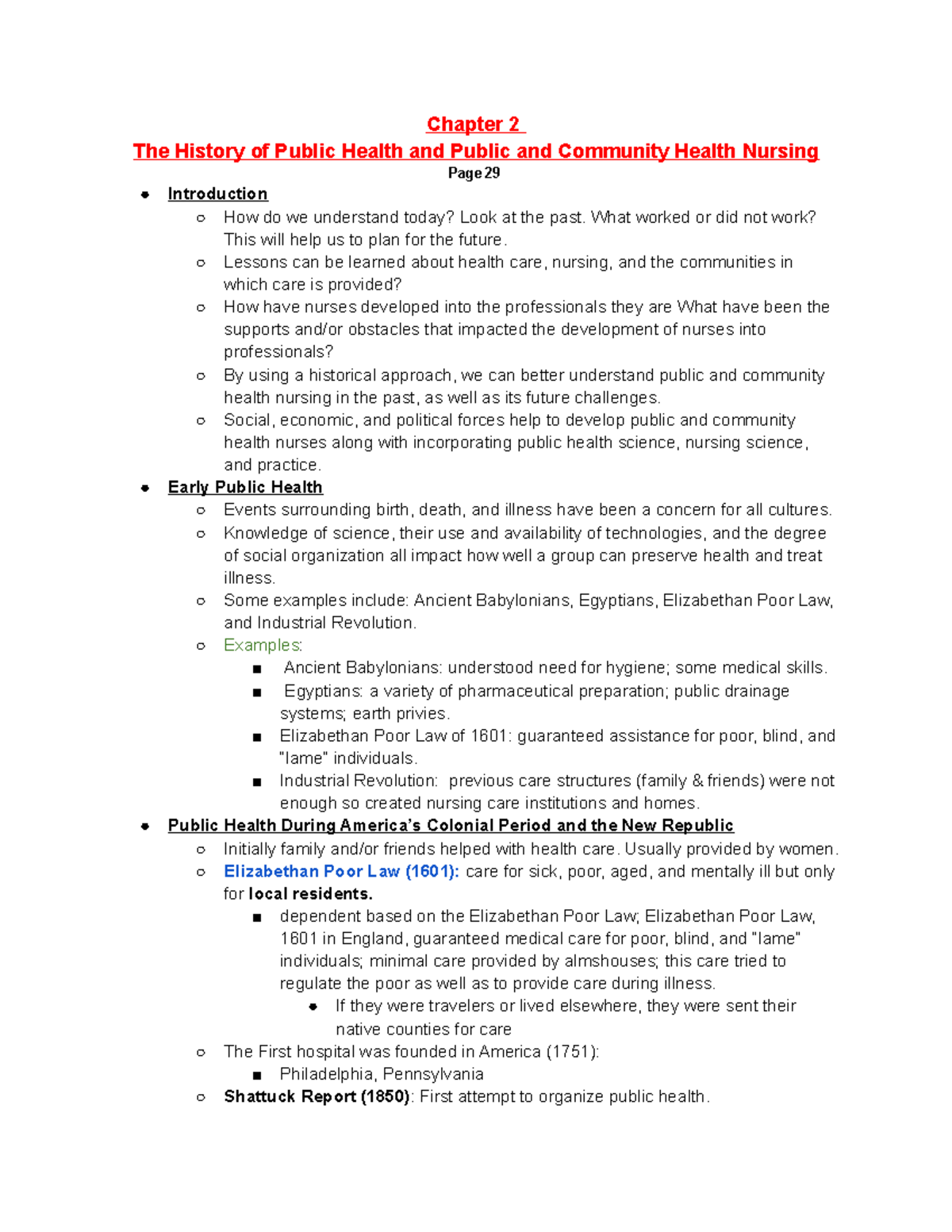 Chapter 2 The History of Public Health and Public and Community Health ...