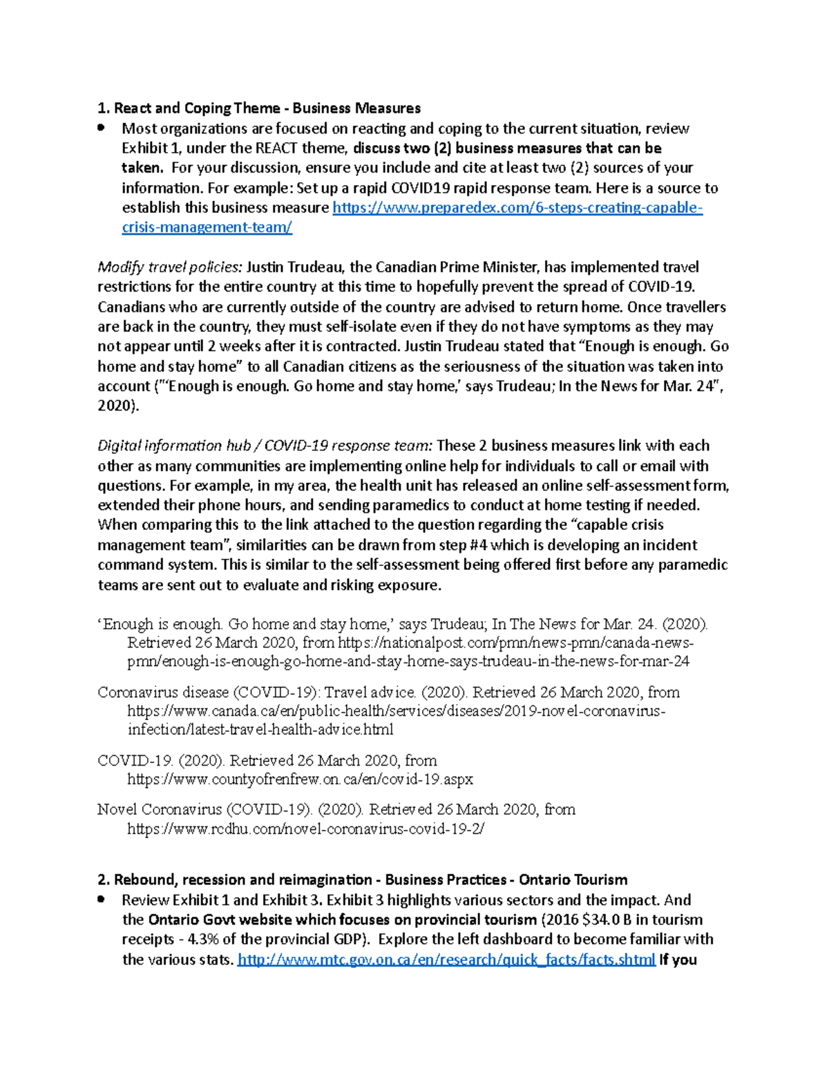 ACCT 2147 - discussion post - 1. React and Coping Theme - Business ...