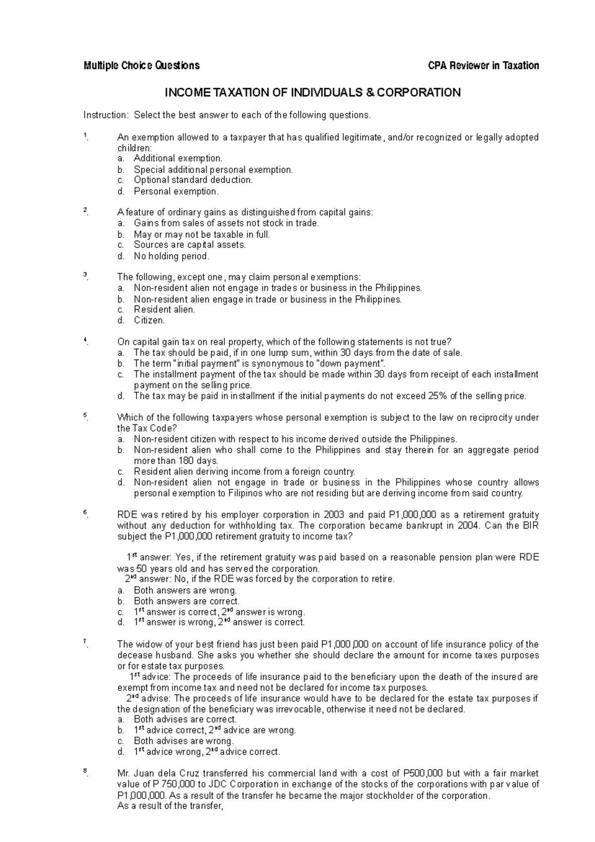 Taxation-of-individuals-quizzer compress - MultipleChoiceQuestions ...