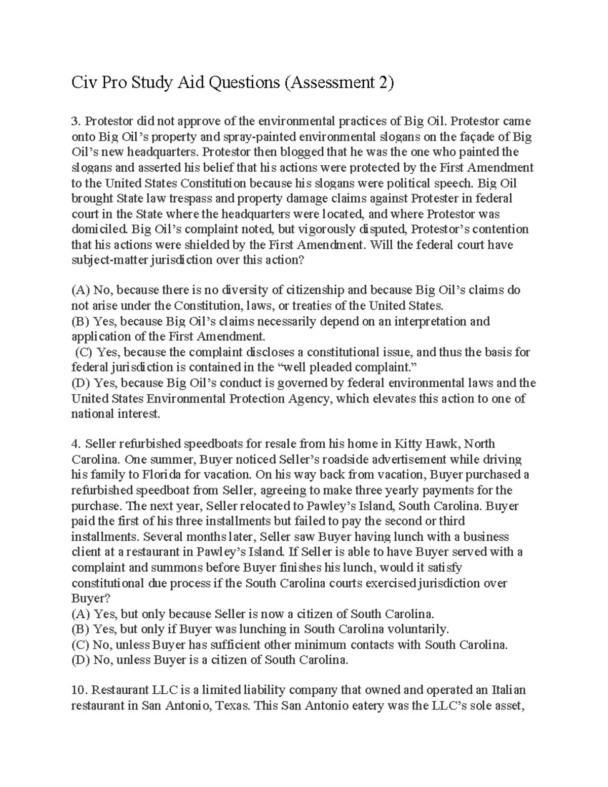 Civ Pro Study Aid Questions (1)[65] - Civ Pro Study Aid Questions ...