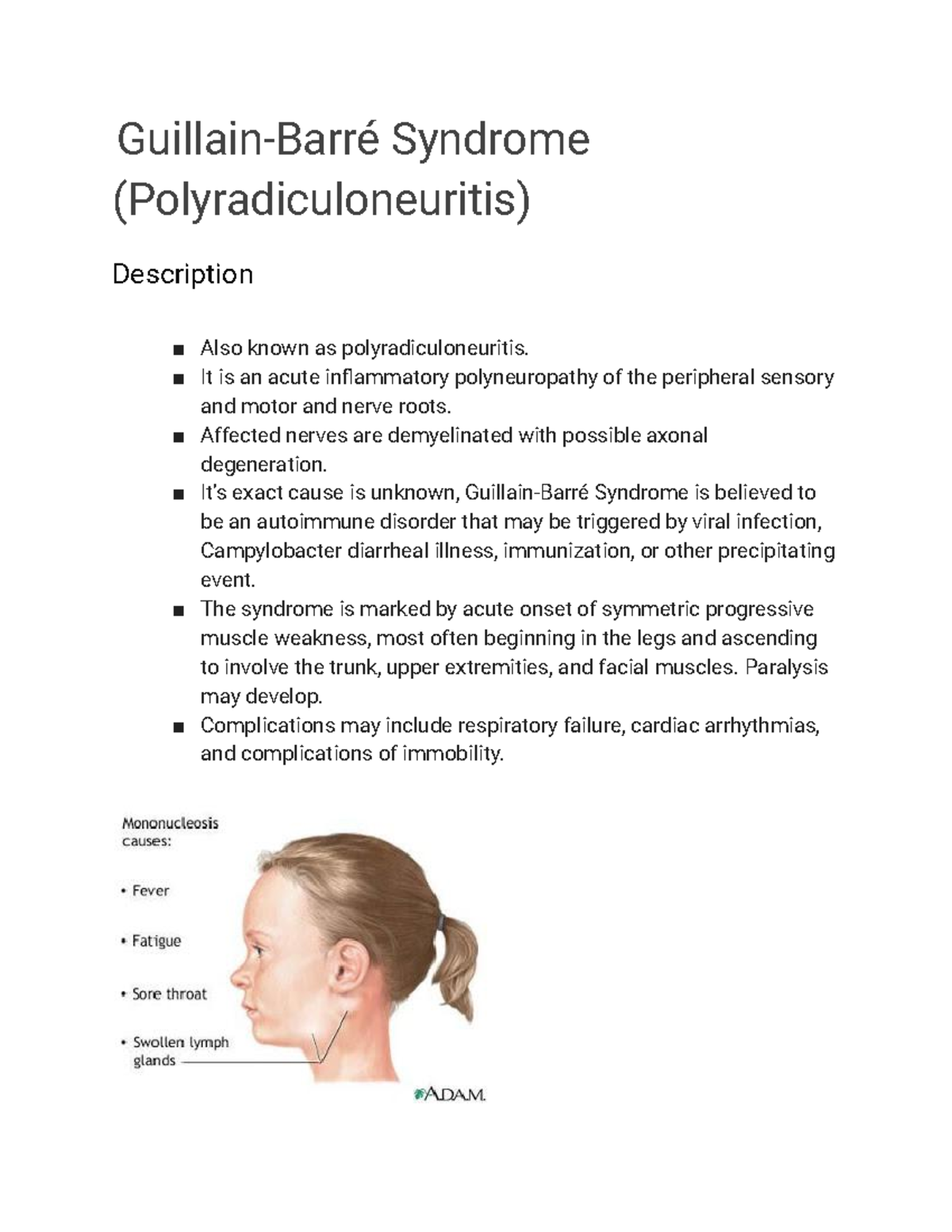 Guillain-Barré Syndrome (Polyradiculoneuritis) - Guillain-Barré ...