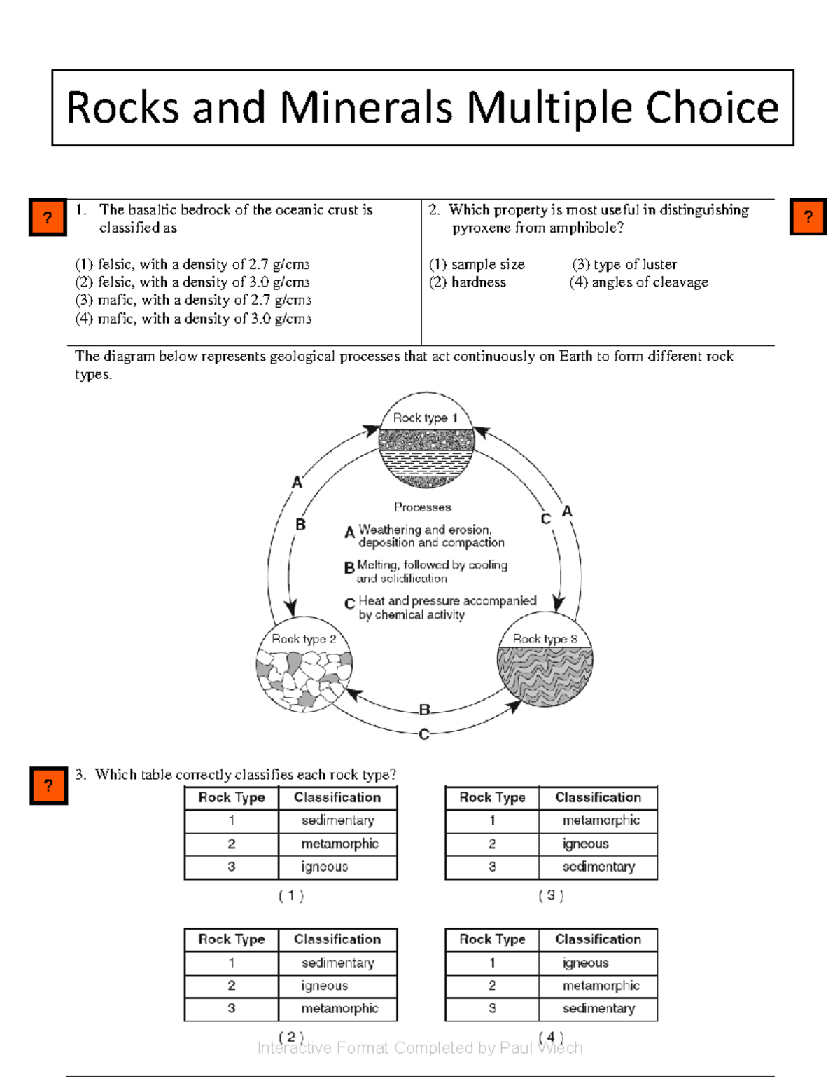 Rocks and Minerals Multiple Choice - The basaltic bedrock of the ...