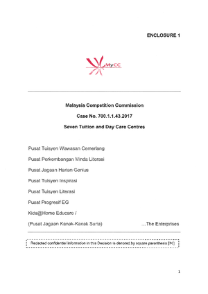 Faculty LAW 2021 Session 1 - Degree LAW505 - competition law - UiTM ...