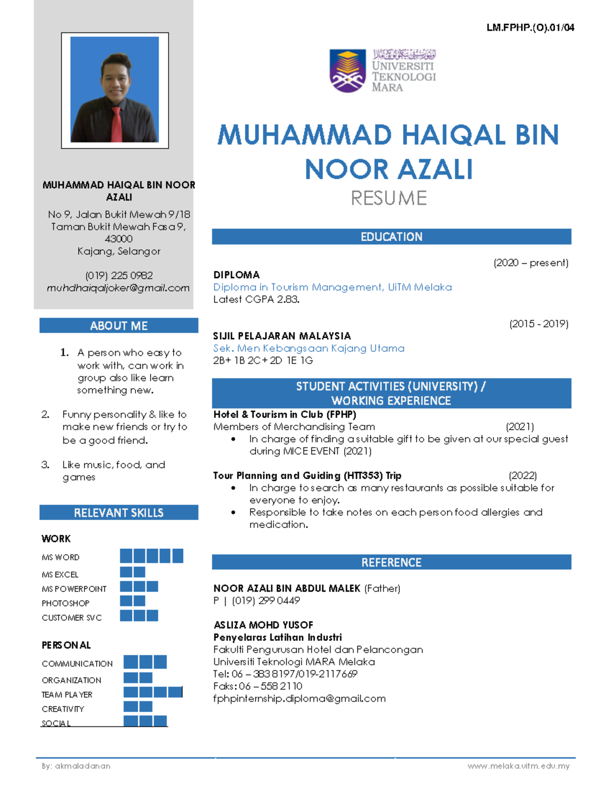 LP01 - Resume Muhammad Haiqal - LM.(O).01/ By: akmaladanan melaka.uitm ...