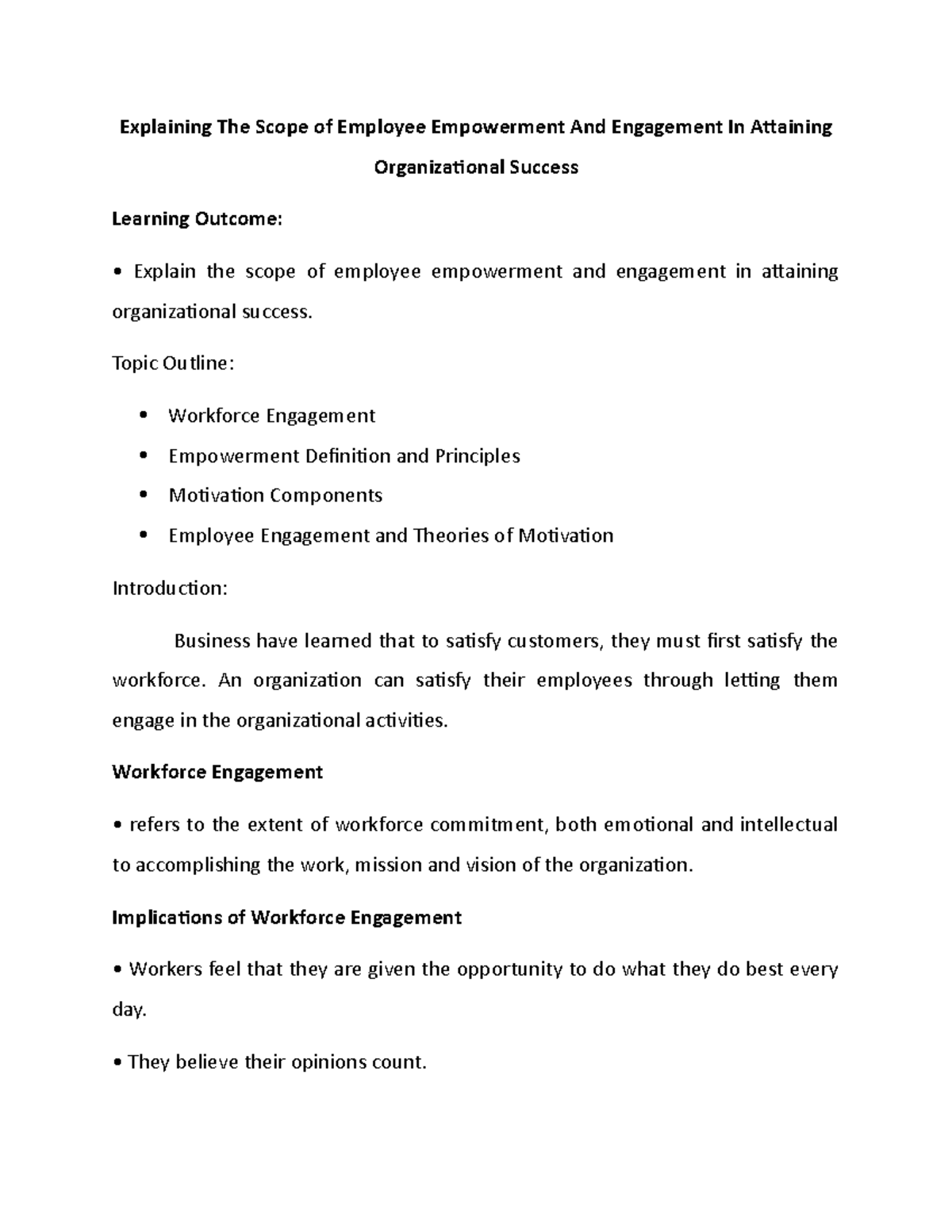 Explaining The Scope of Employee Empowerment And Engagement In ...