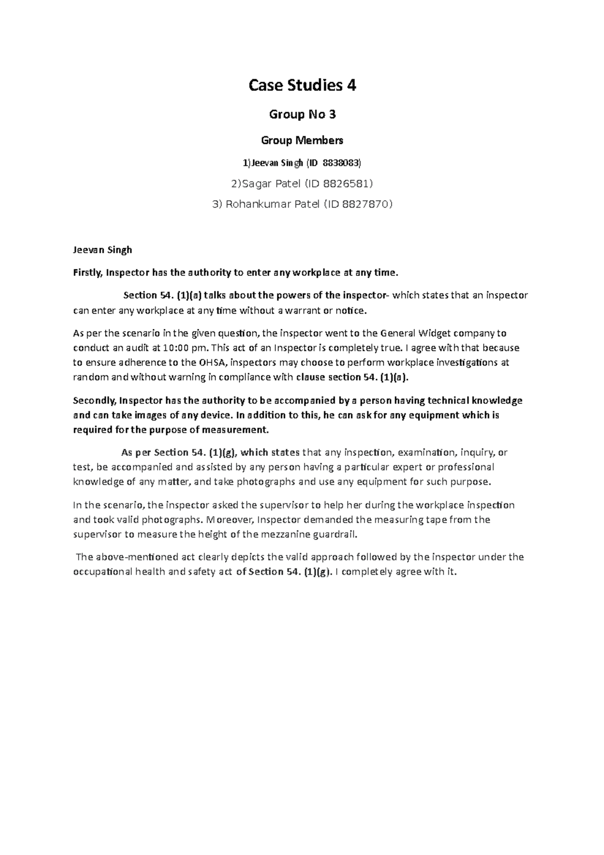 Case study 4 - It’s health and seafty 1 document.and mechatronics sem 2 ...