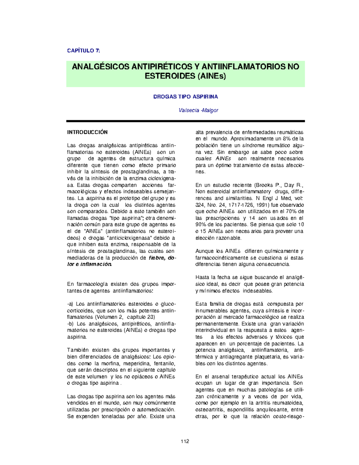 Aines - CAPÍTULO 7: ANALGÉSICOS ANTIPIRÉTICOS Y ANTIINFLAMATORIOS NO ...