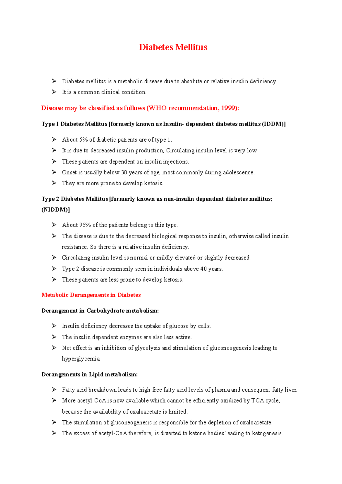 Diabetes Mellitus - Bio-chemistry notes which is more useful for ...