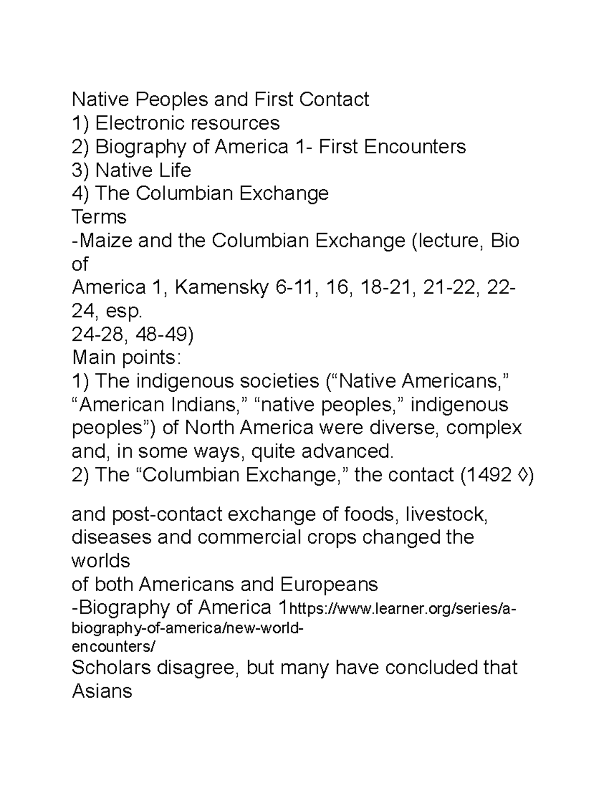 Native Peoples and First Contact - Native Peoples and First Contact ...