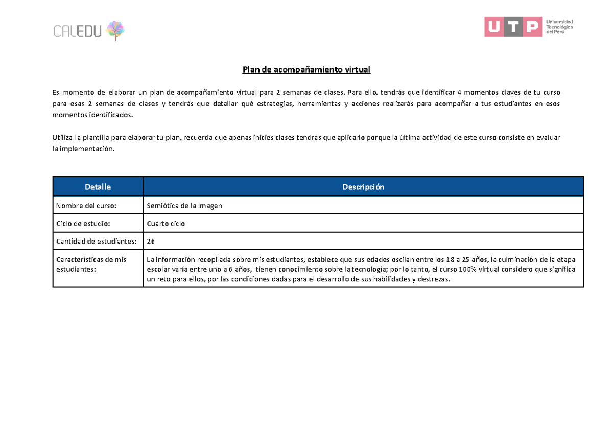 Carlos Alcedo De la Cruz Martinez - Plan de acompañamiento virtual Es ...