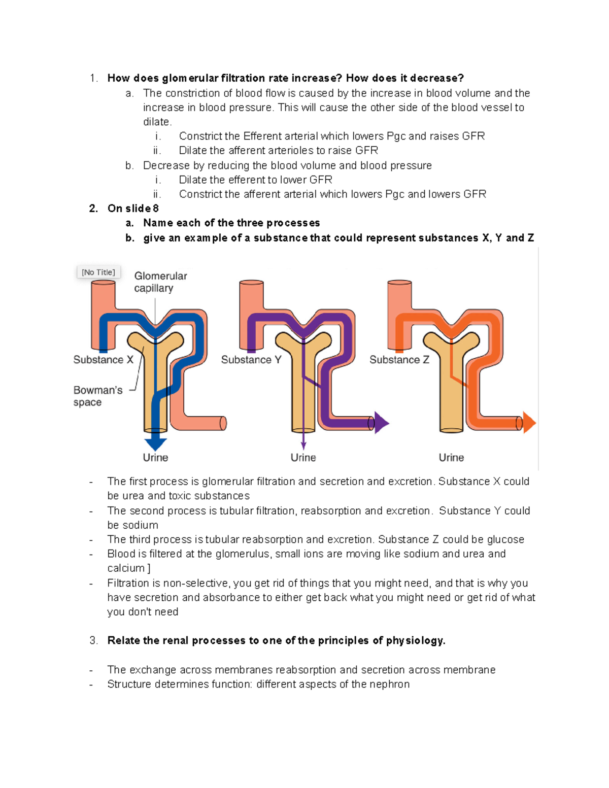 Renal Notes 1 - How does glomerular filtration rate increase? How does ...