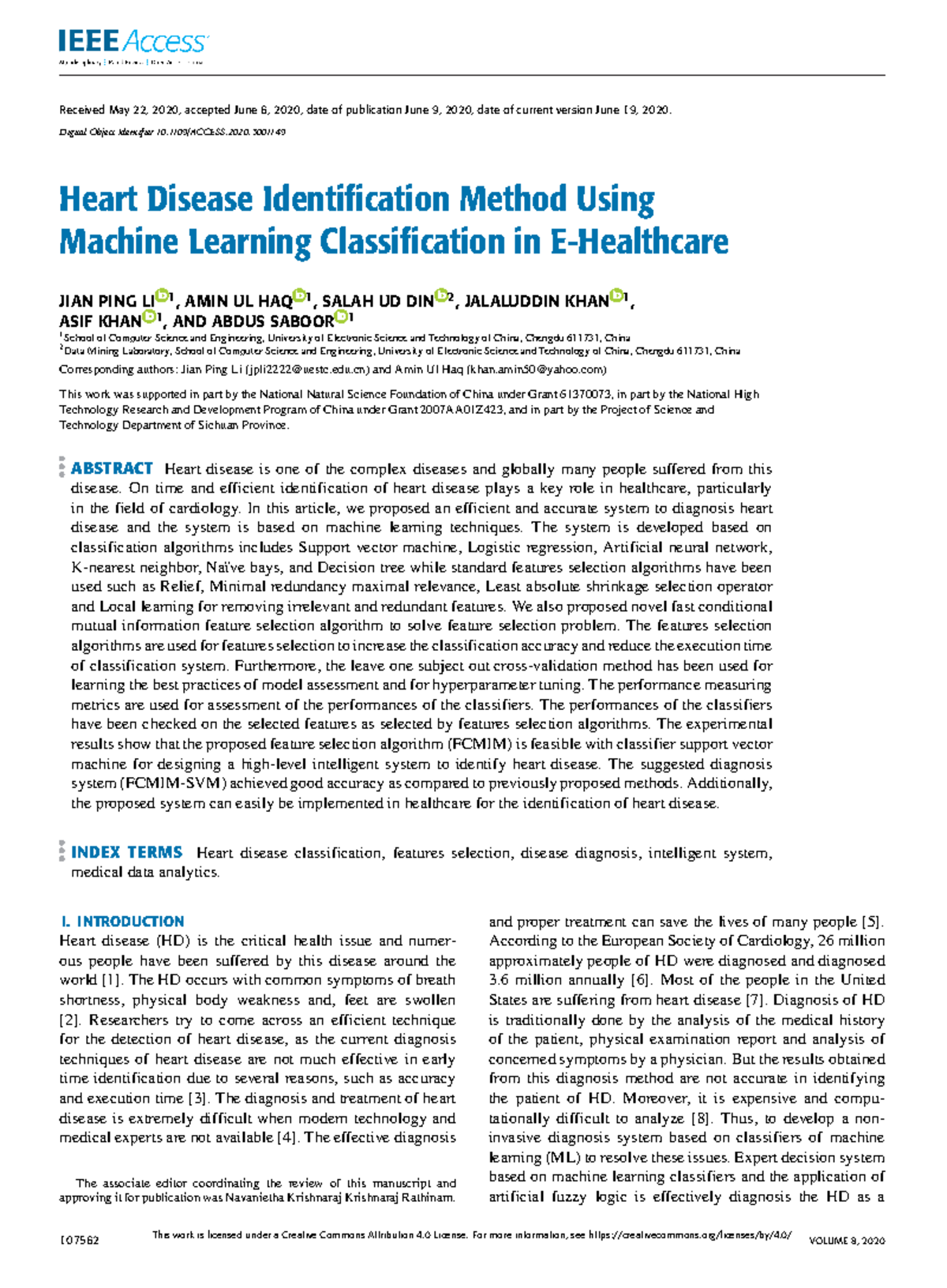 Heart Disease Identification Method Using Machine Learning ...