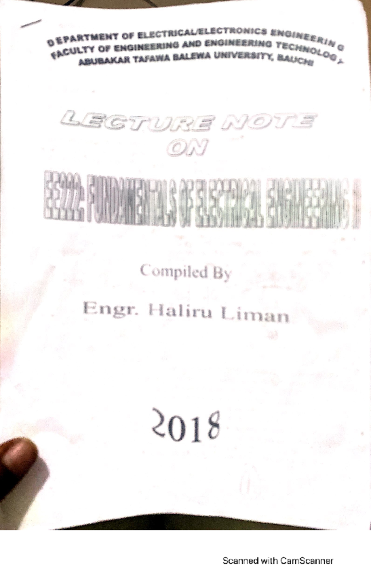 Ee222 measurement - By engr sani - Electrical Engineering Fundamentals 1 - Studocu