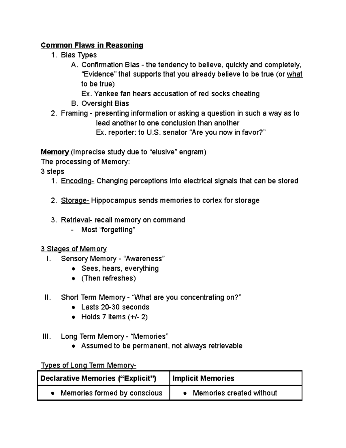 Psych. Notes #10 - Common Flaws in Reasoning - Common Flaws in ...
