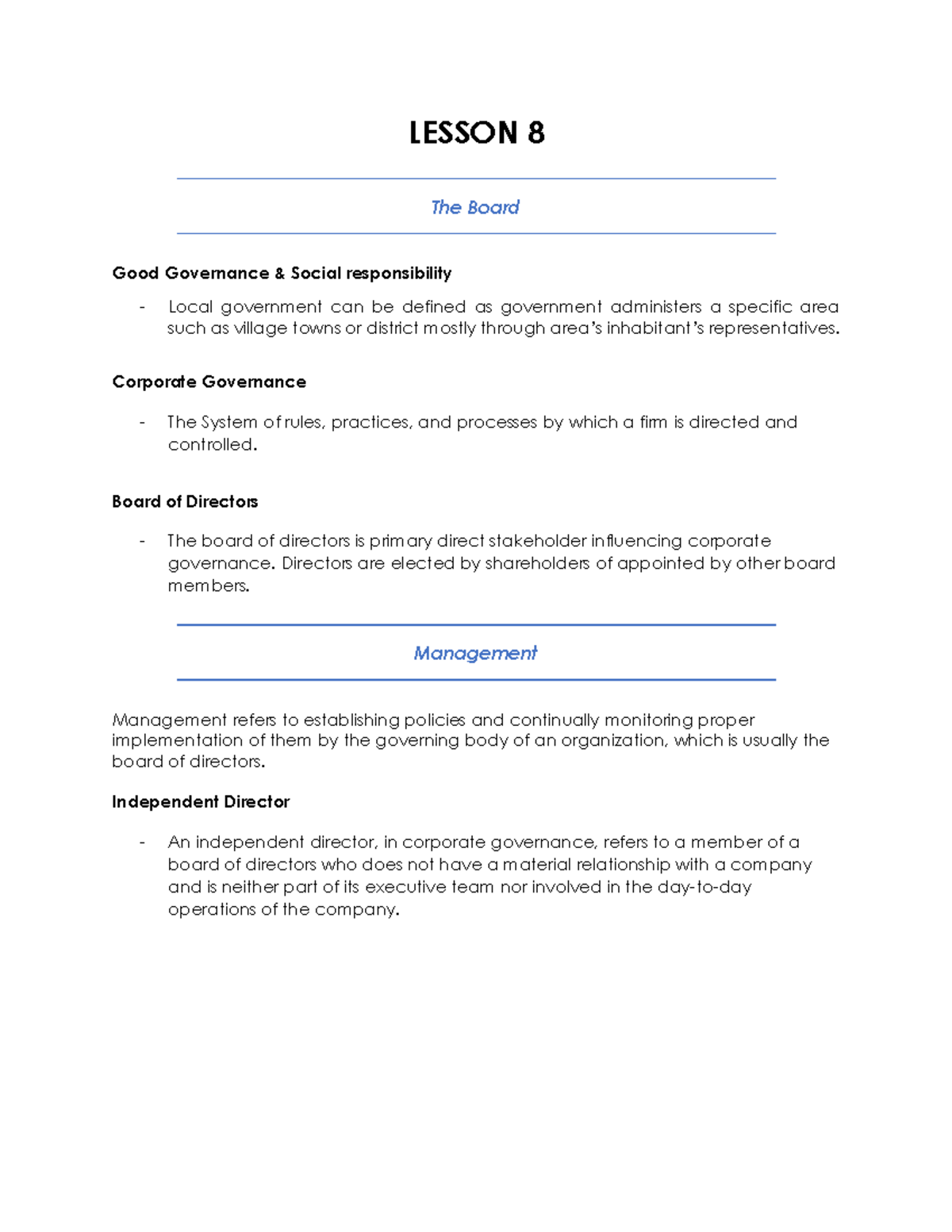 GG SR Lesson 8 10 12 13 14 - ghjfjjgf - LESSON 8 The Board Good ...