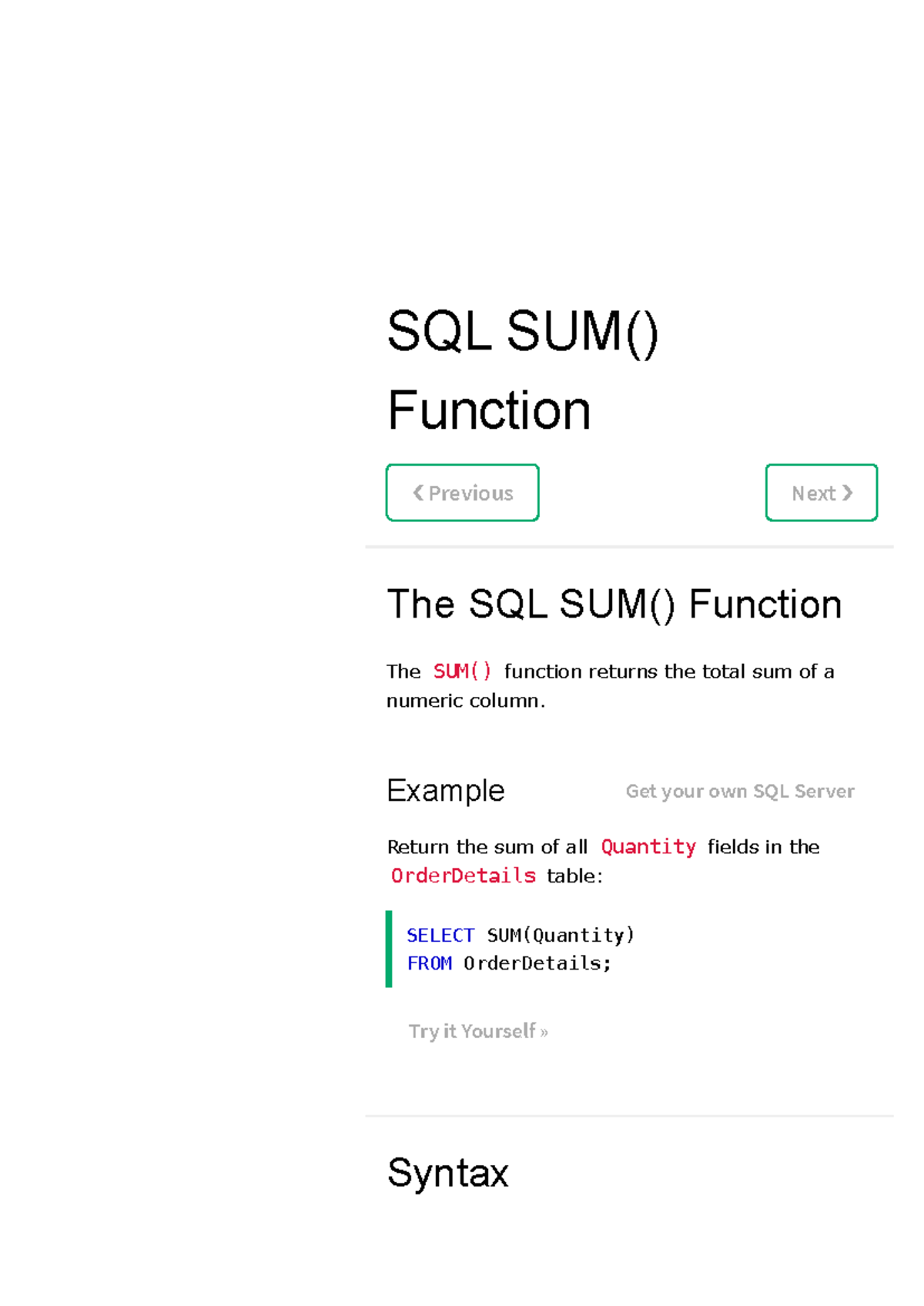 Sql Sum Function Database Systems ‹ Previous Next › Sql Sum 2452