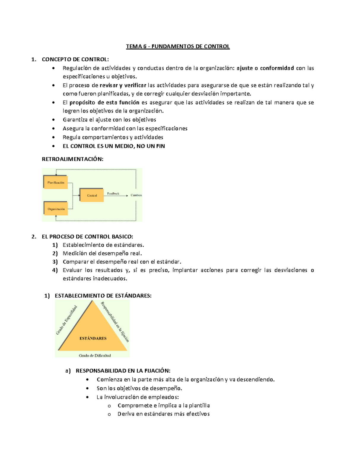 TEMA 6 - Fundamentos DE Control - TEMA 6 - FUNDAMENTOS DE CONTROL 1. CONCEPTO DE CONTROL ...