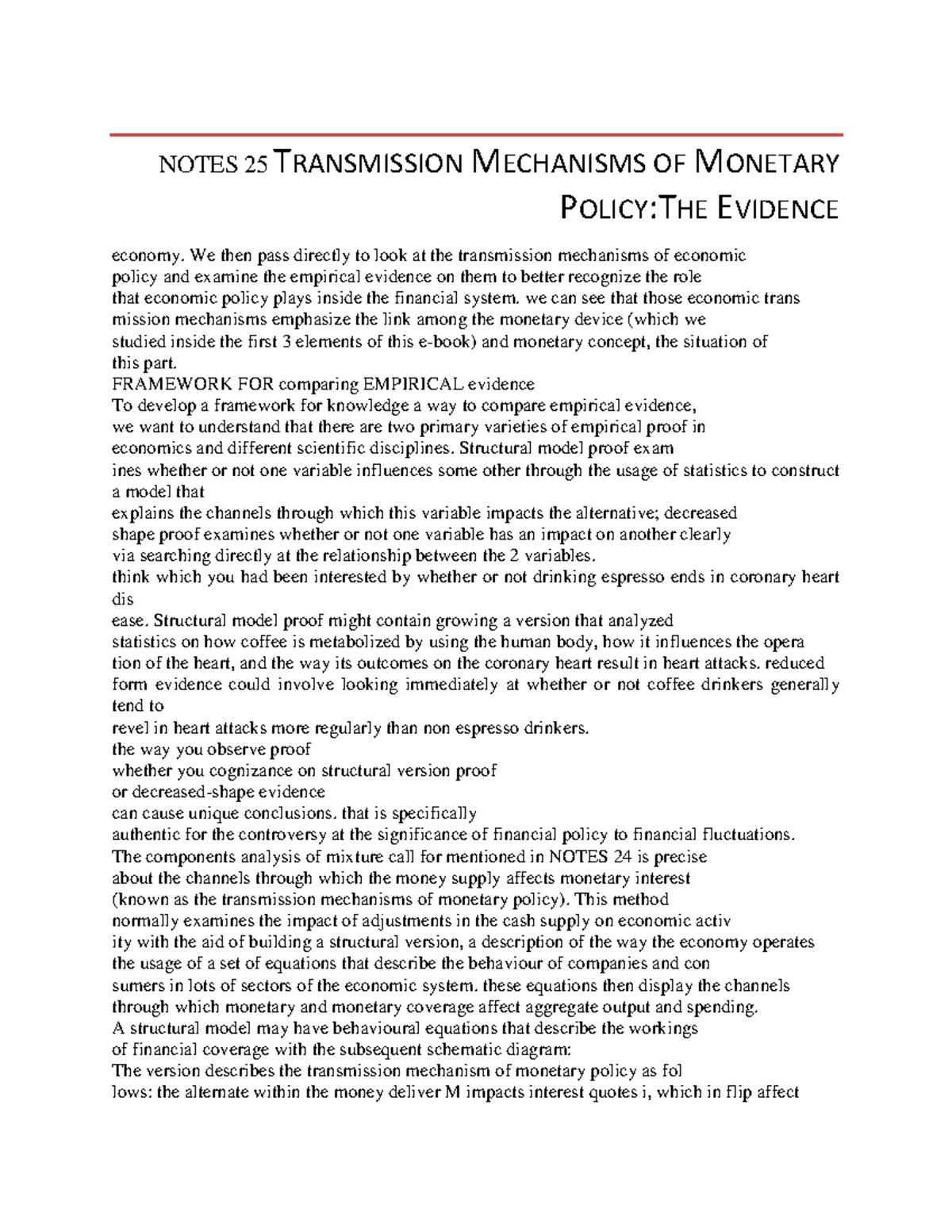 Notes 25 Transmission Mechanisms of Monetary Policy - NOTES 25 ...