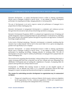 5 PA 205 Executive Development Programme IM - A. Office Executives 20 ...