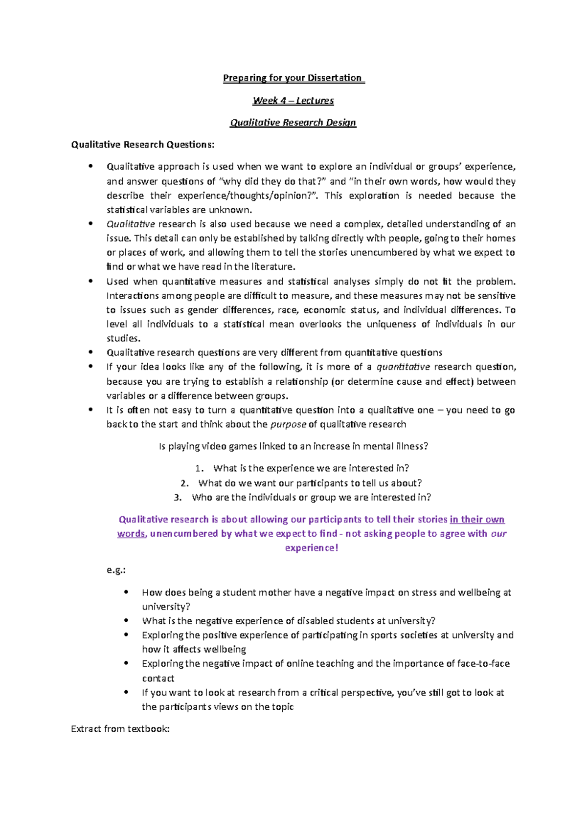 Qualitative Design Research - Preparing for your Dissertation Week 4 ...