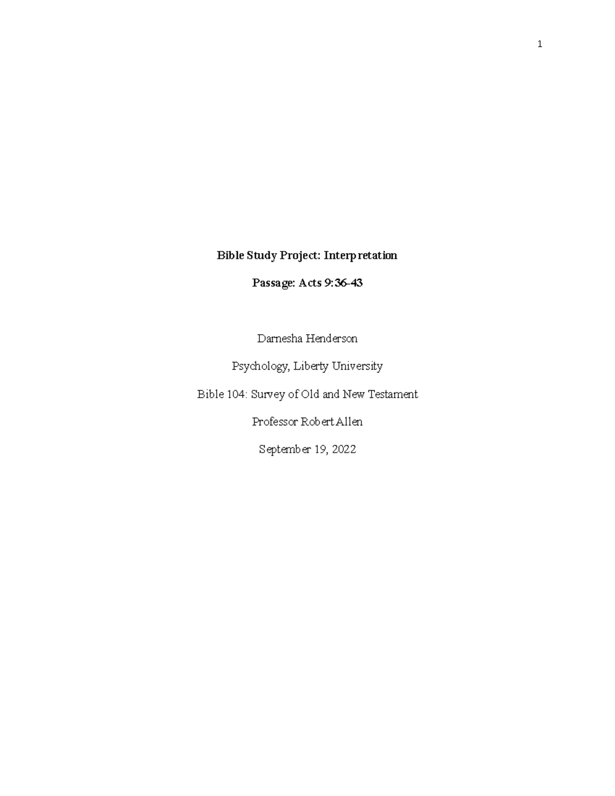 Bible Study Project Interpretation - Bible Study Project ...