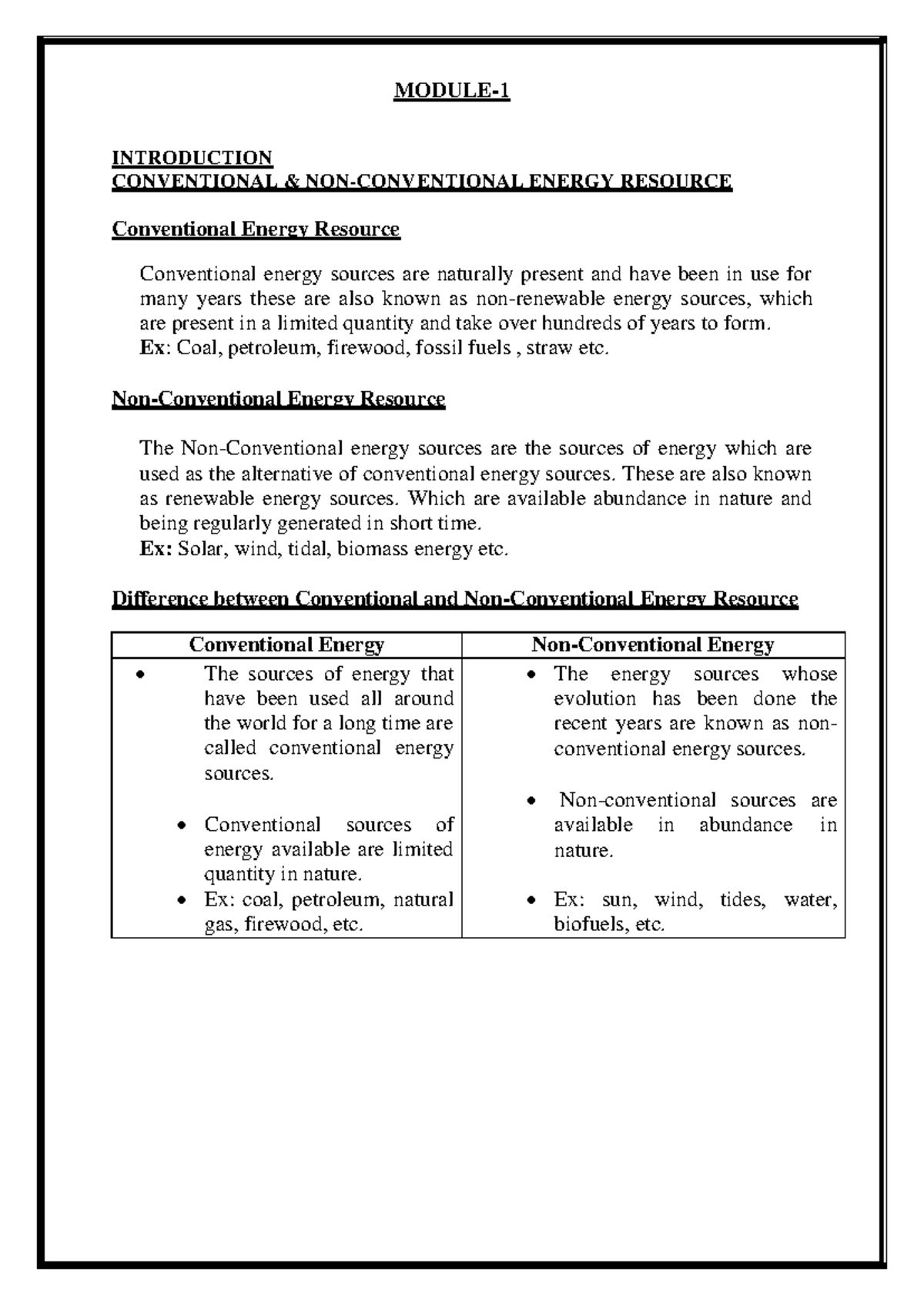 IEE Module 1 Notes Full - MODULE- 1 INTRODUCTION CONVENTIONAL & NON ...