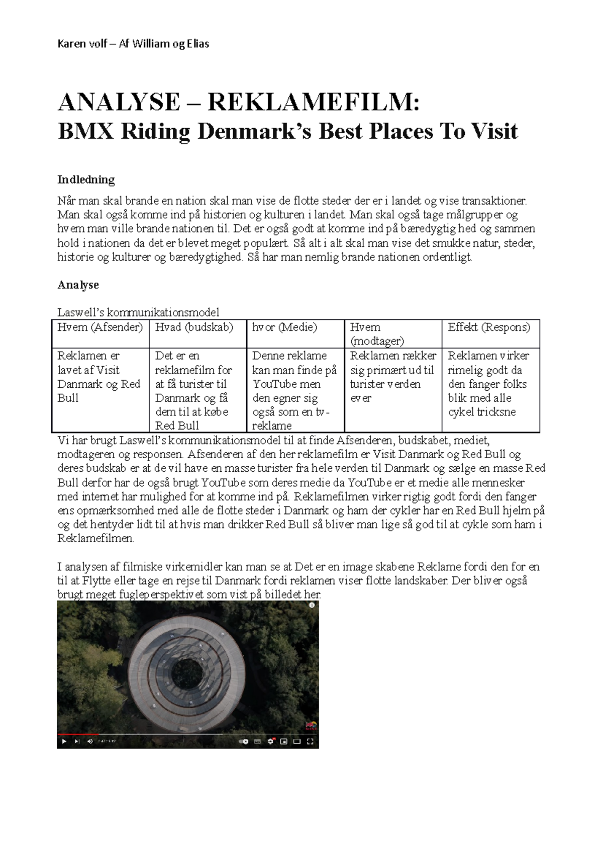 Reklame analyse Redbull og visitdanmark - Karen volf – Af William og ...