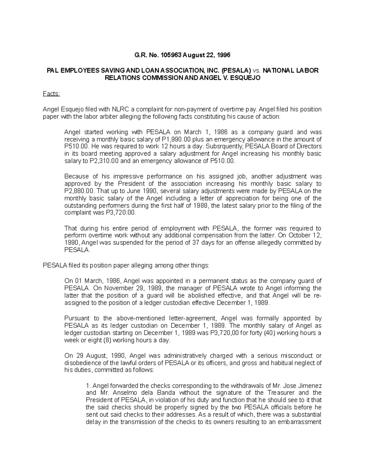 9. Pesala v. NLRC - LABOR 1 - G. No. 105963 August 22, 1996 PAL ...