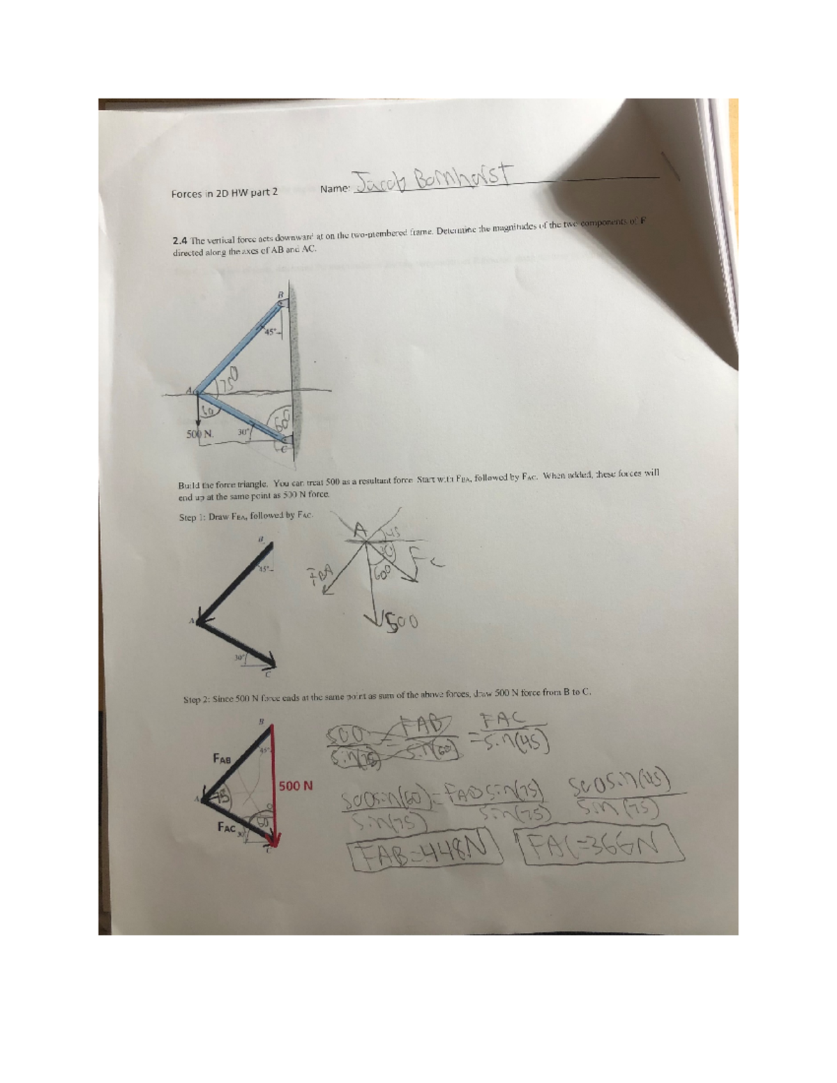Statics Forces in 2D HW part 2 - CIVE 1150 - Studocu