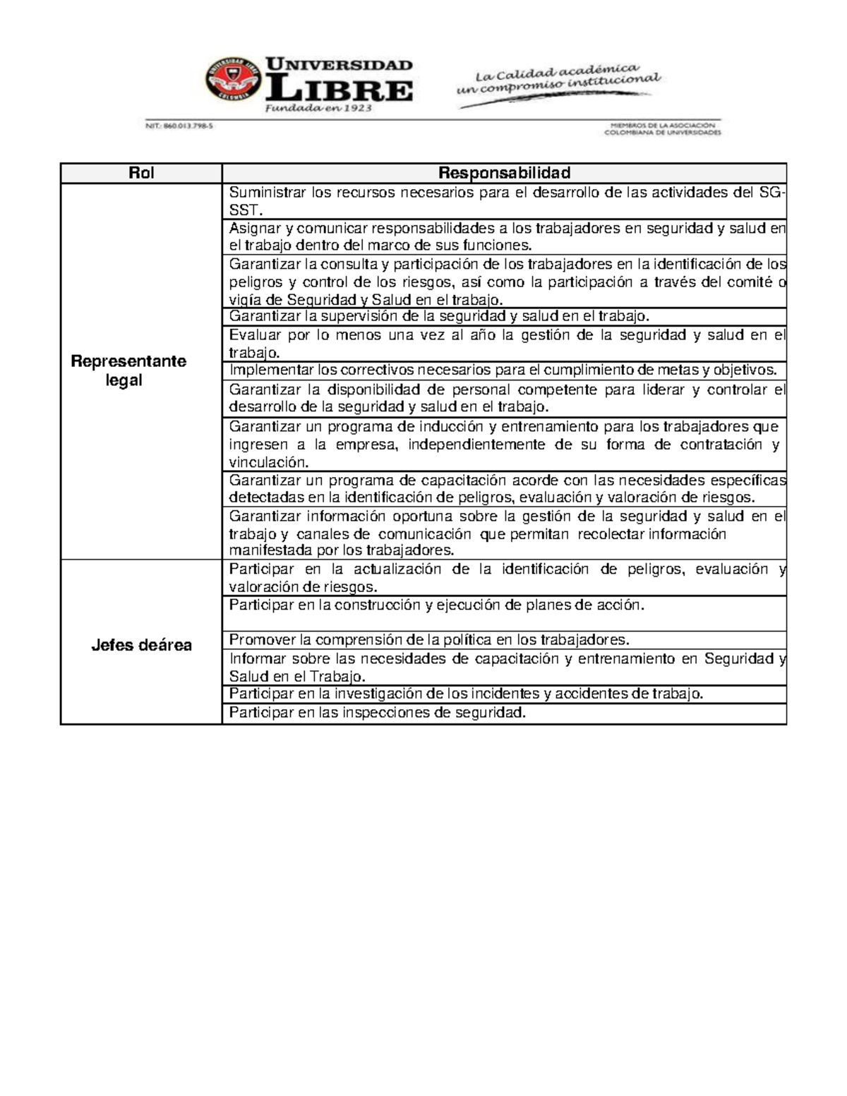Roles-responsabilidades - Rol Responsabilidad Representante legal ...