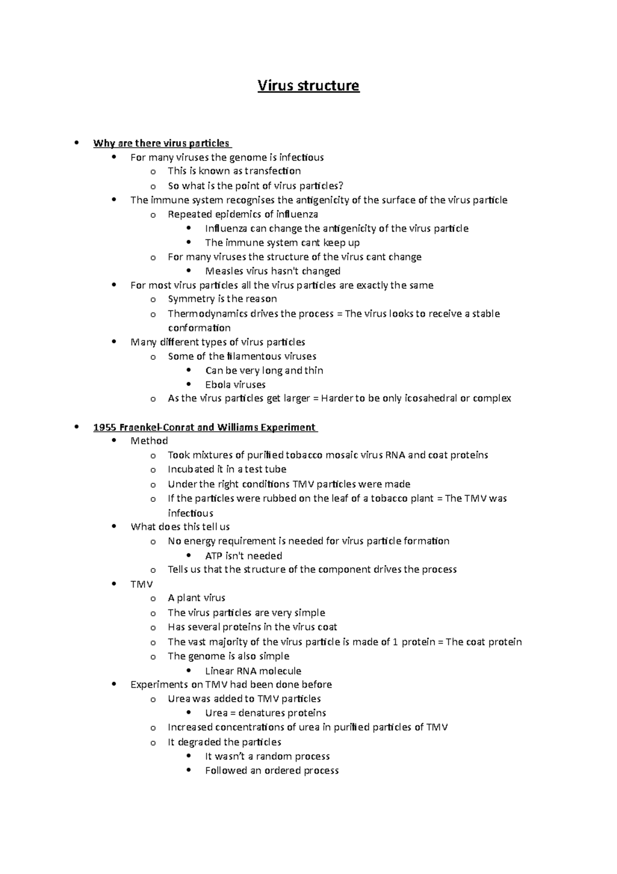 Viruses structure - Notes - Virus structure Why are there virus ...