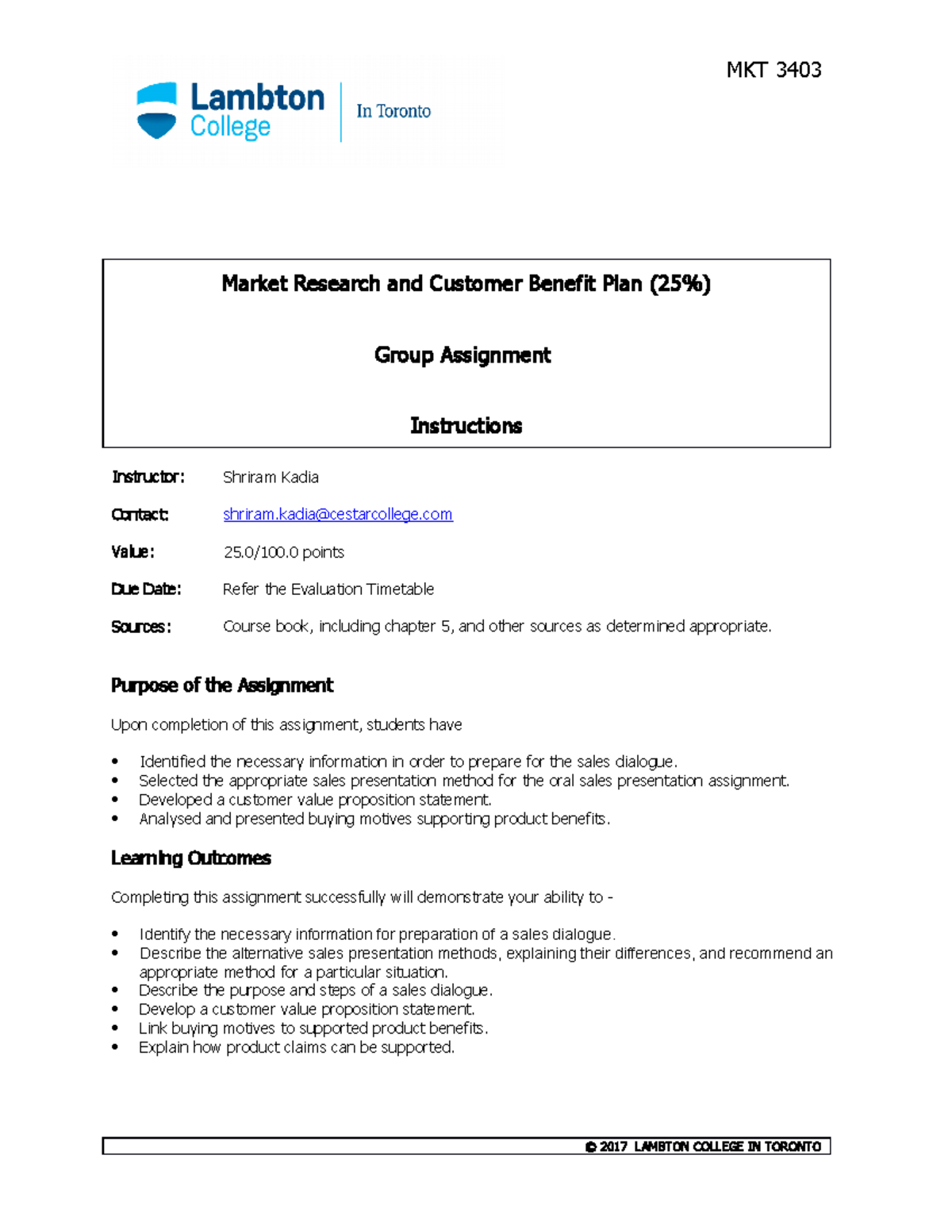 Assignment 2 Market Research and Customer Benefit Plan Revised March ...