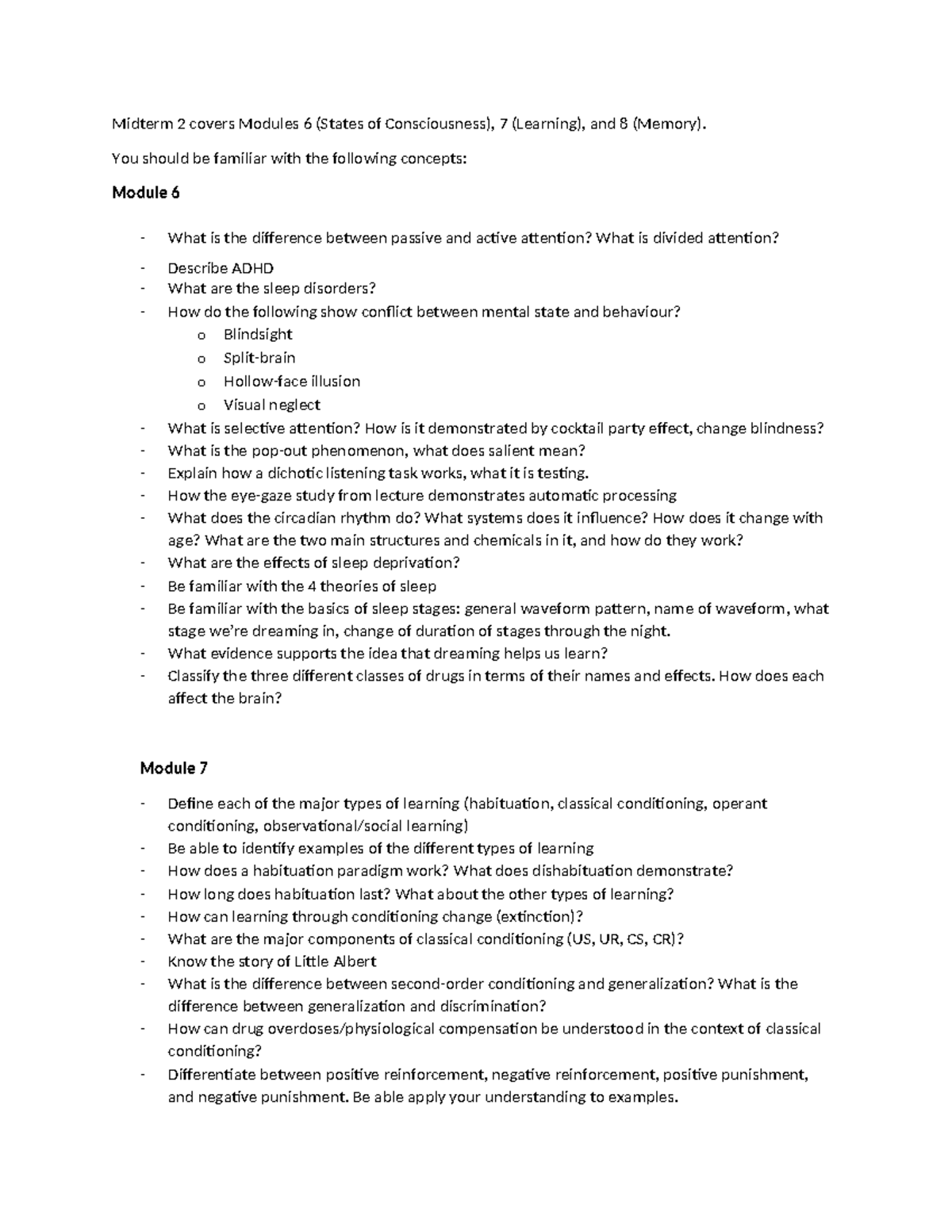M2 topics - m2 topic - Midterm 2 covers Modules 6 (States of ...