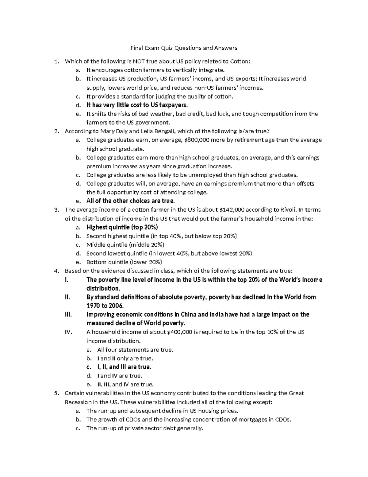 Final Exam Quiz answers - Final Exam Quiz Questions and Answers Which ...