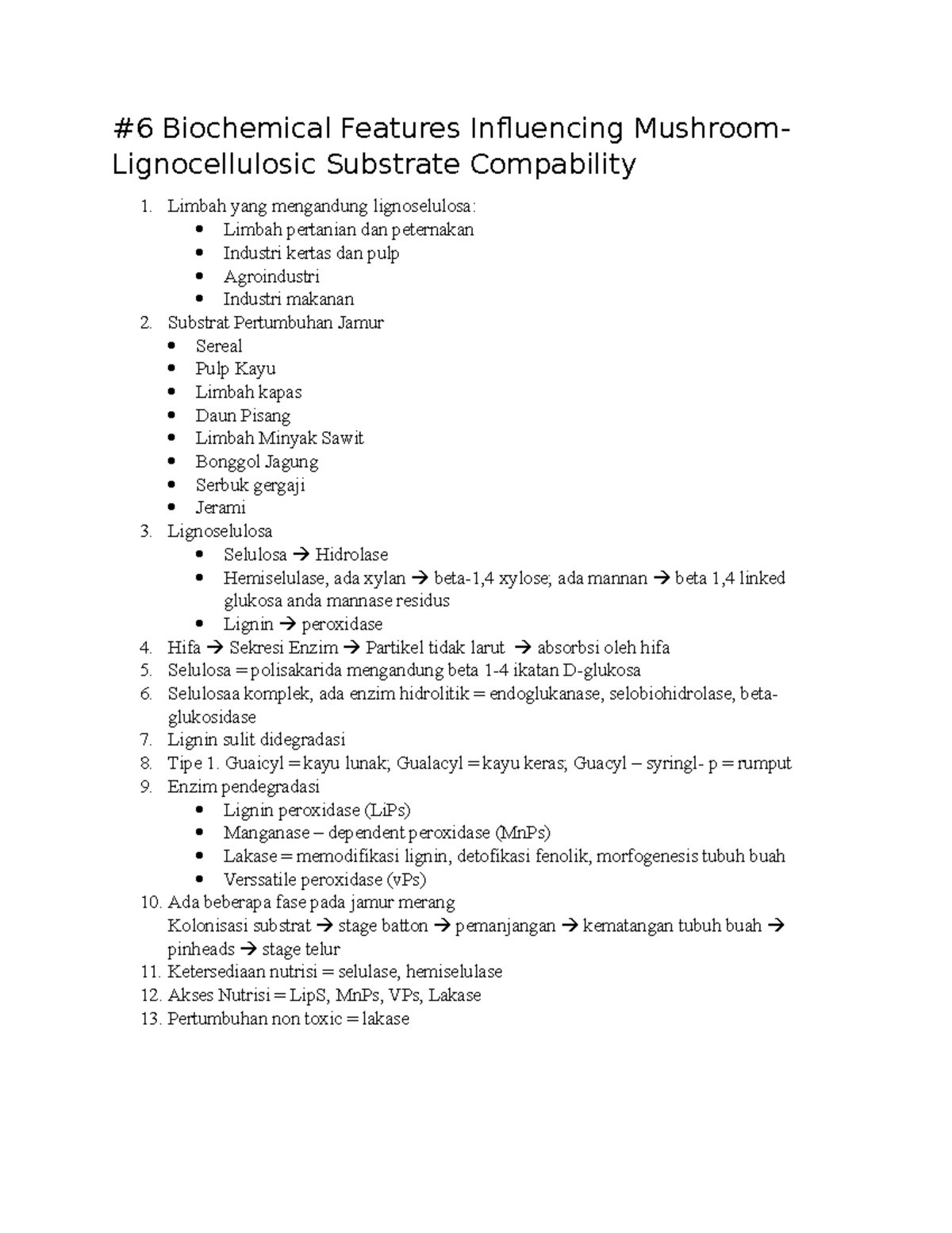 6 Biochemical Features Influencing Mushroom- Lignocellulosic Substrate Compability - Guaicyl ...