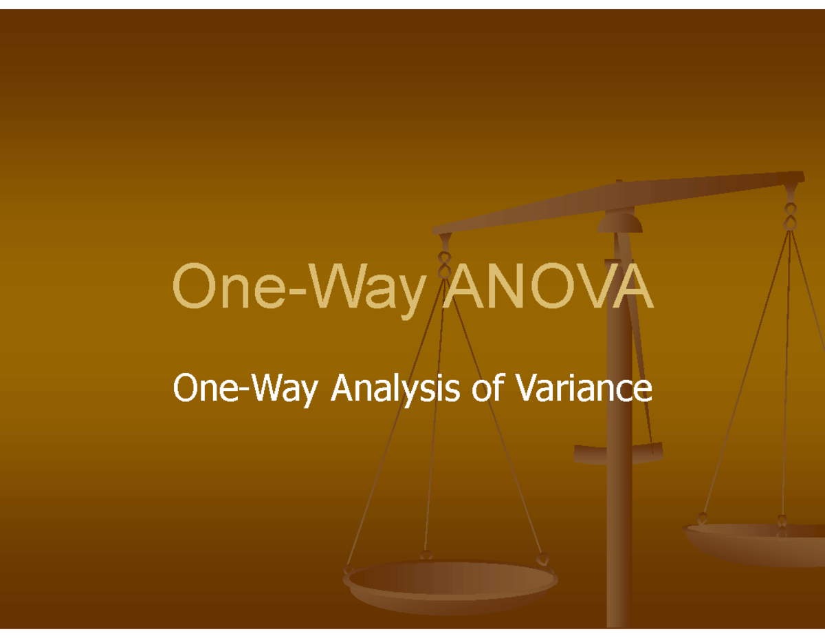 One Way Analysis Of Variance F Test - Design Talk
