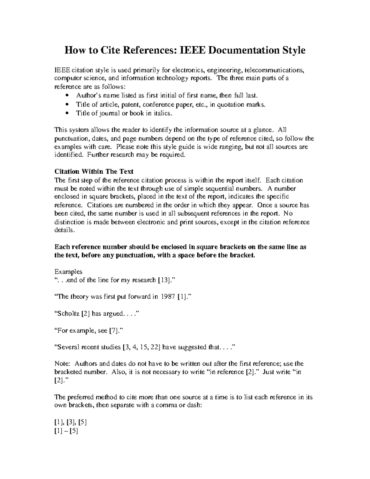IEEE Citation Guidelines - How to Cite References: IEEE Documentation ...