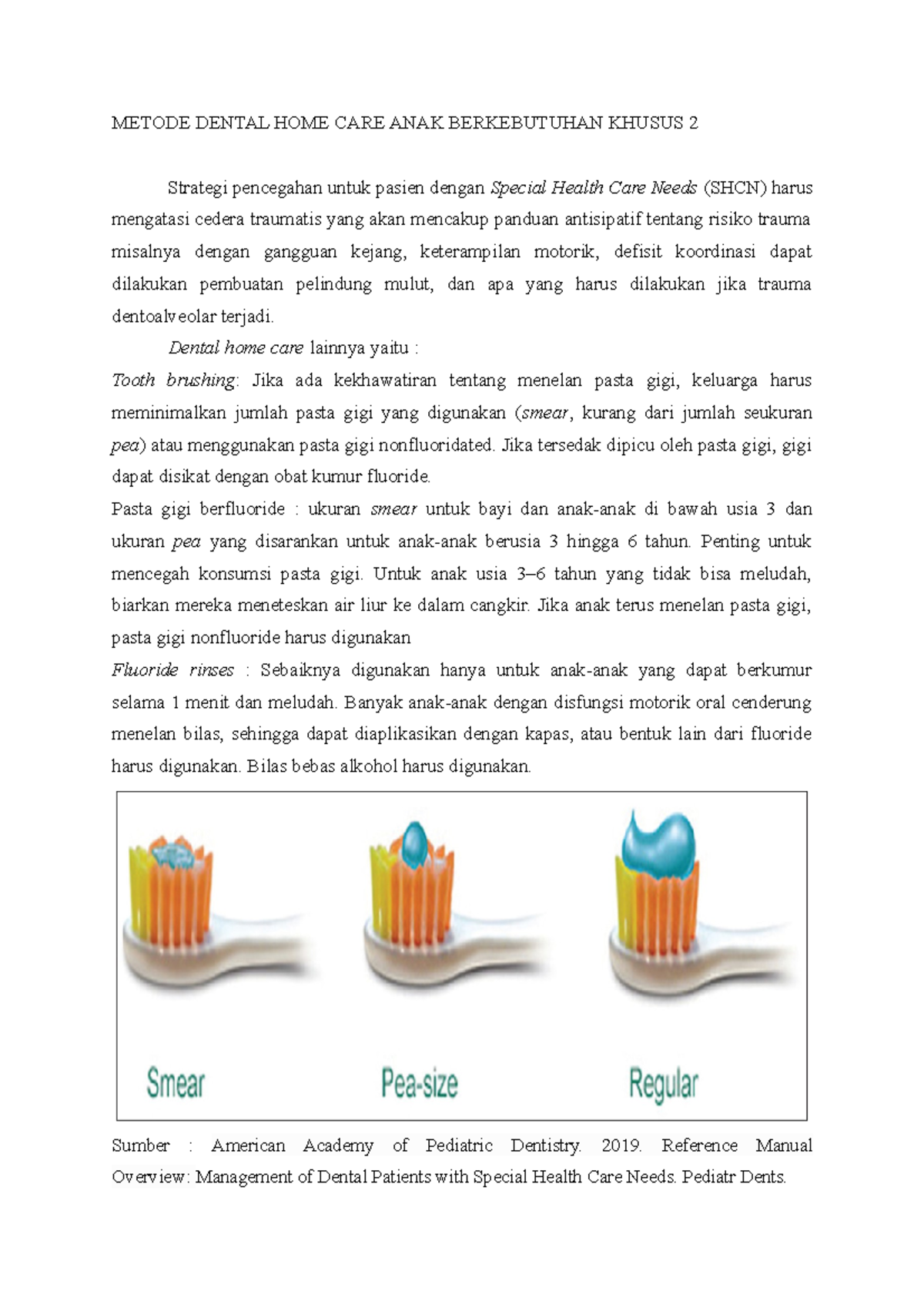 Metode Dental Home Care Anak Berkebutuhan Khusus 2 - METODE DENTAL HOME ...